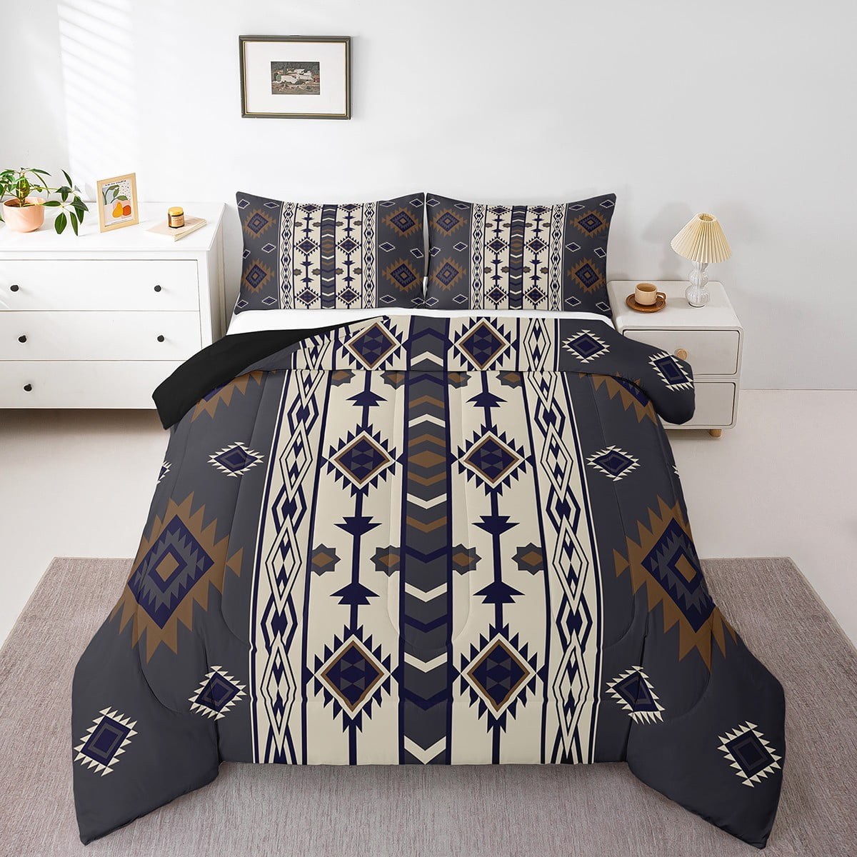 Aztec Geometric Comforter Set Toddler,Vintage Western Boho Bedding Set ...