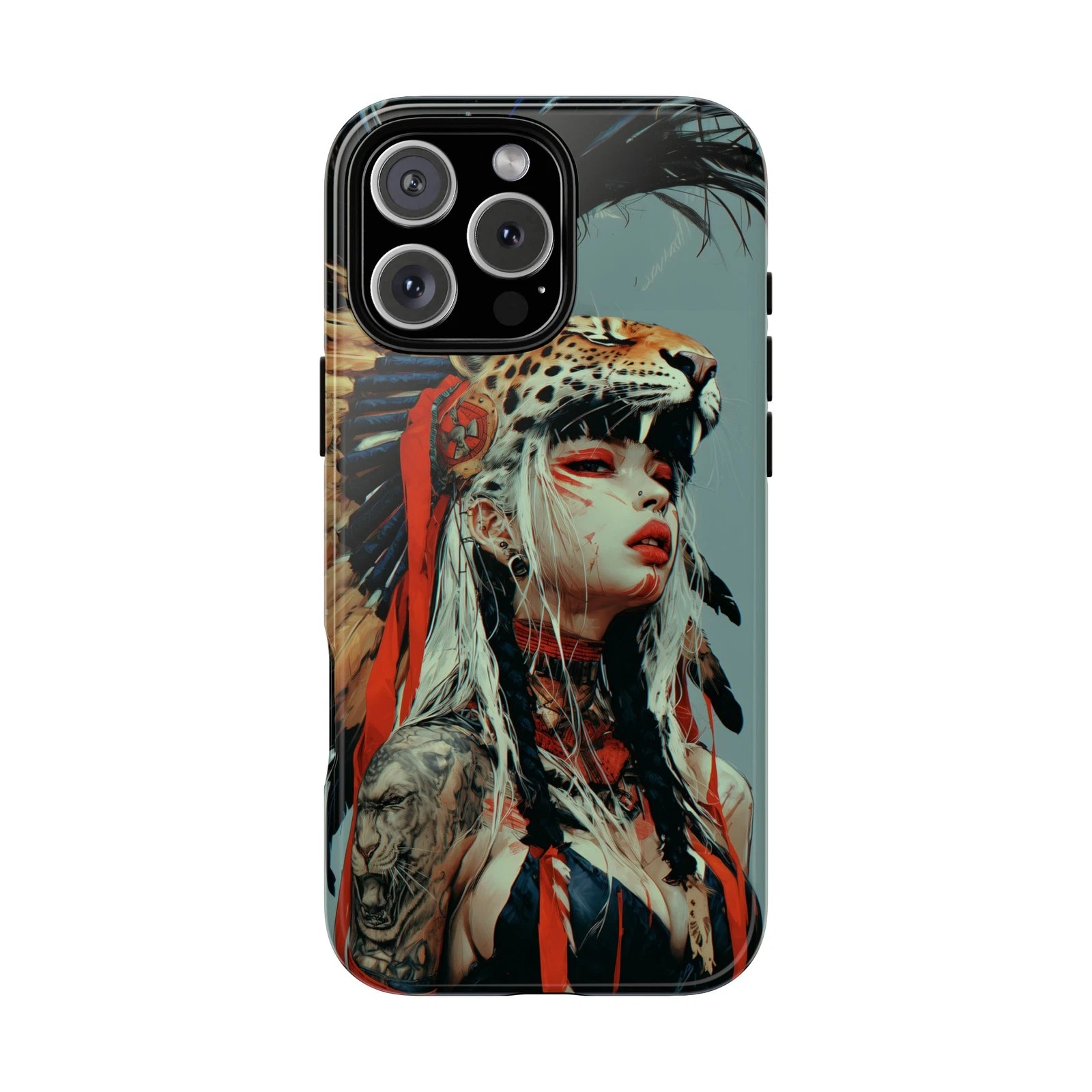 Aztec Girl with a Jaguar Headdress Themed Phone Case for 17 16 15 14 13 ...