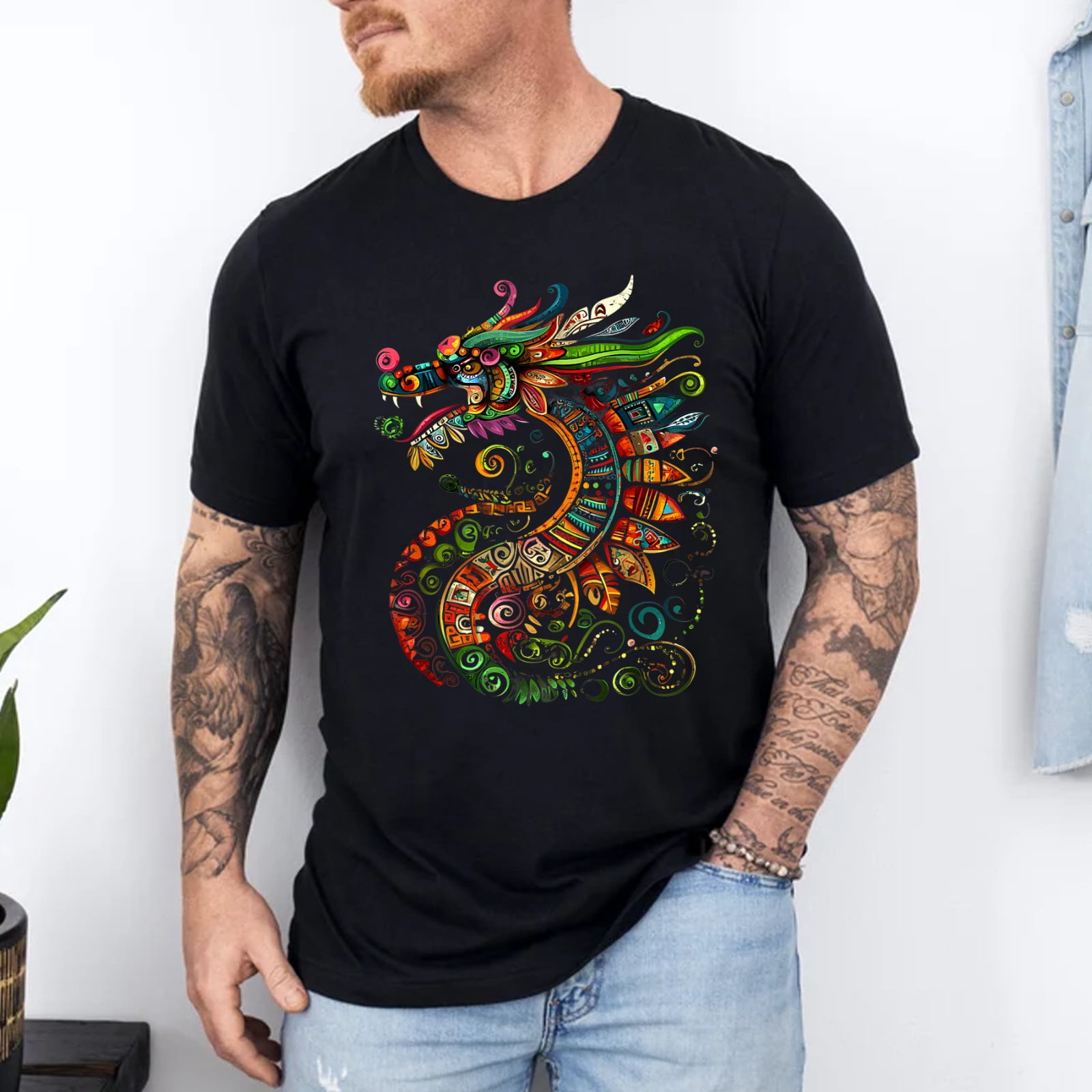 Aztec God Feathered Serpent Quetzalcoatl Mexican Mythology T-Shirt ...