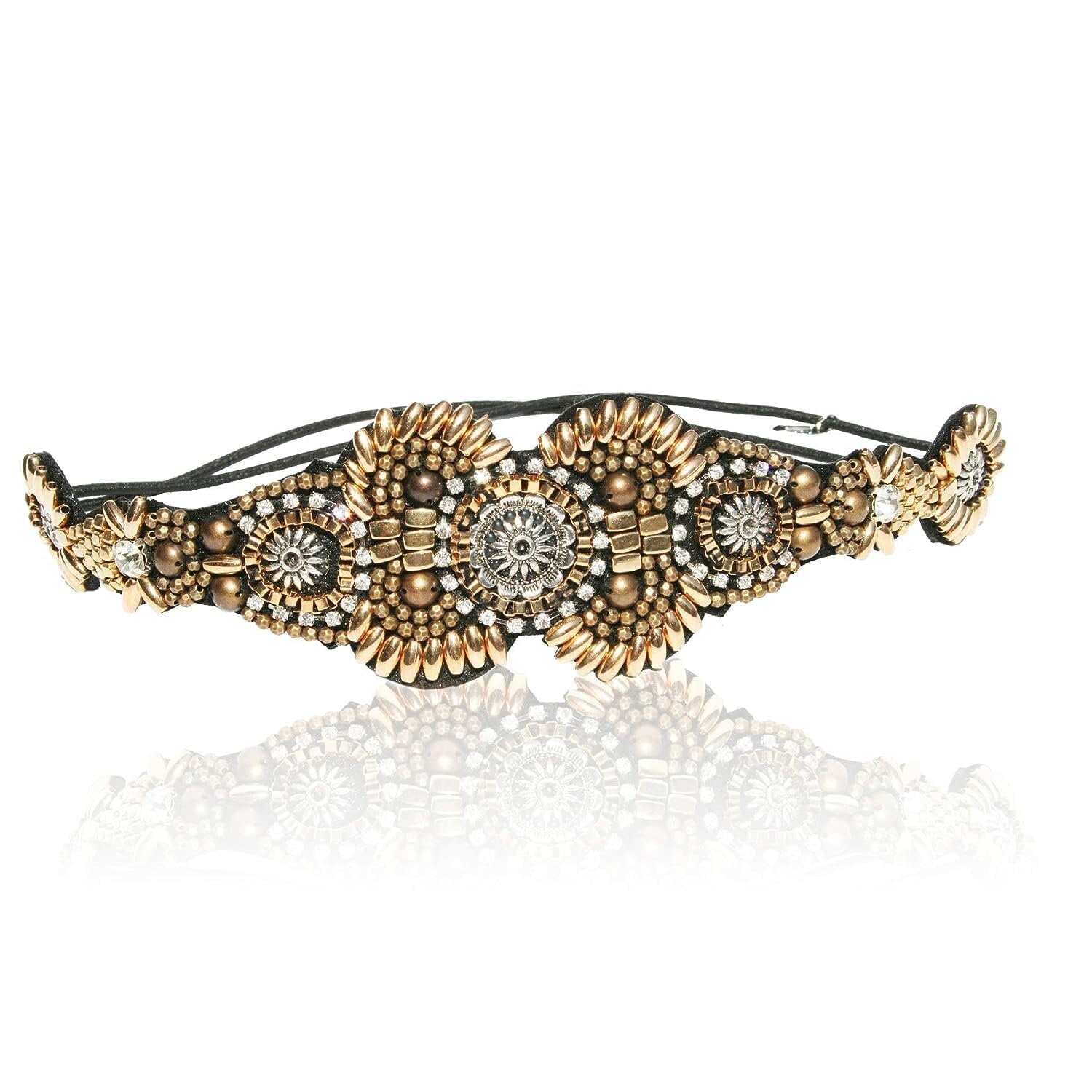 Aztec Gold Rhinestone Beaded Headband and Look Sheet on All the ...