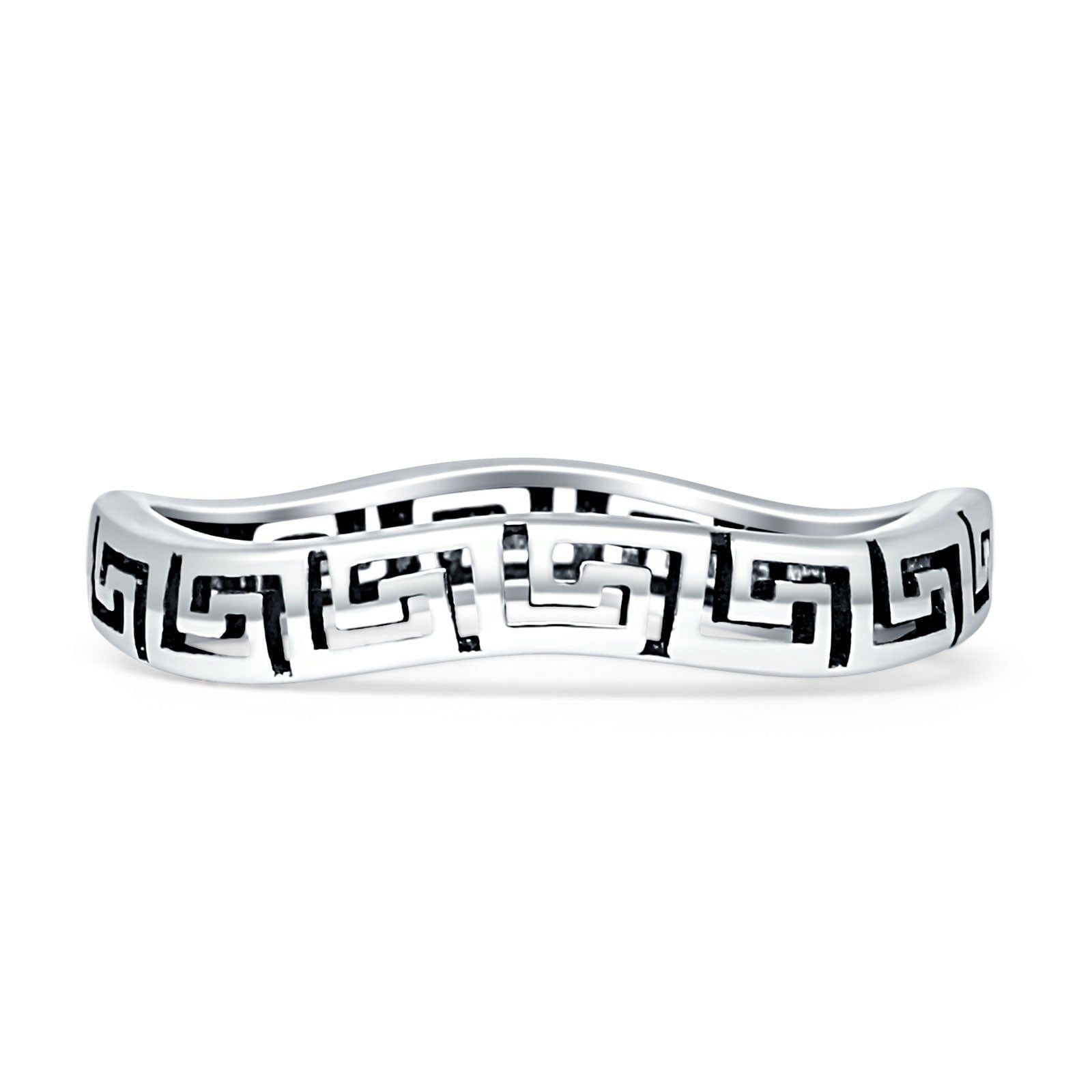 Aztec Greek Key Oxidized Ring 925 Sterling Silver 7 - Walmart.com