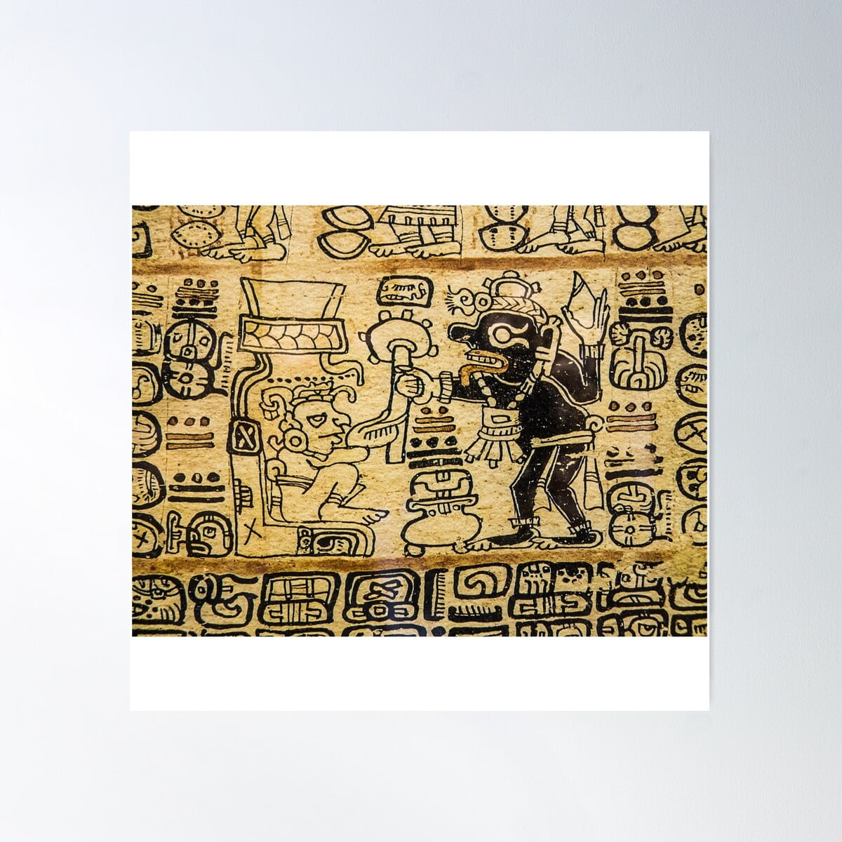 Aztec Hieroglyphics Poster Wall Art, Modern Wall Decor For Living Room Bedroom, 24x36 UNFRAMED ...