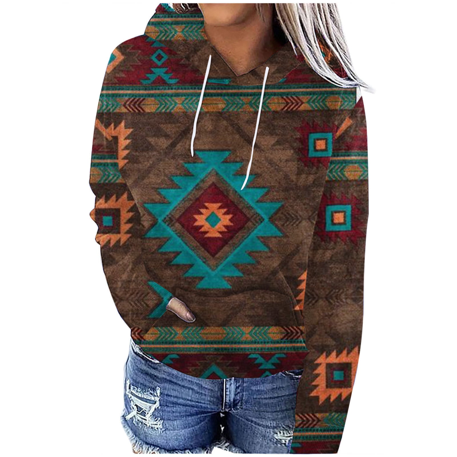Aztec Hoodie Women Aztec Hoodie For Women Western Ethnic Style Printed