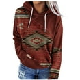 Aztec Hoodies For Women Western Ethnic Style Geometric Printed