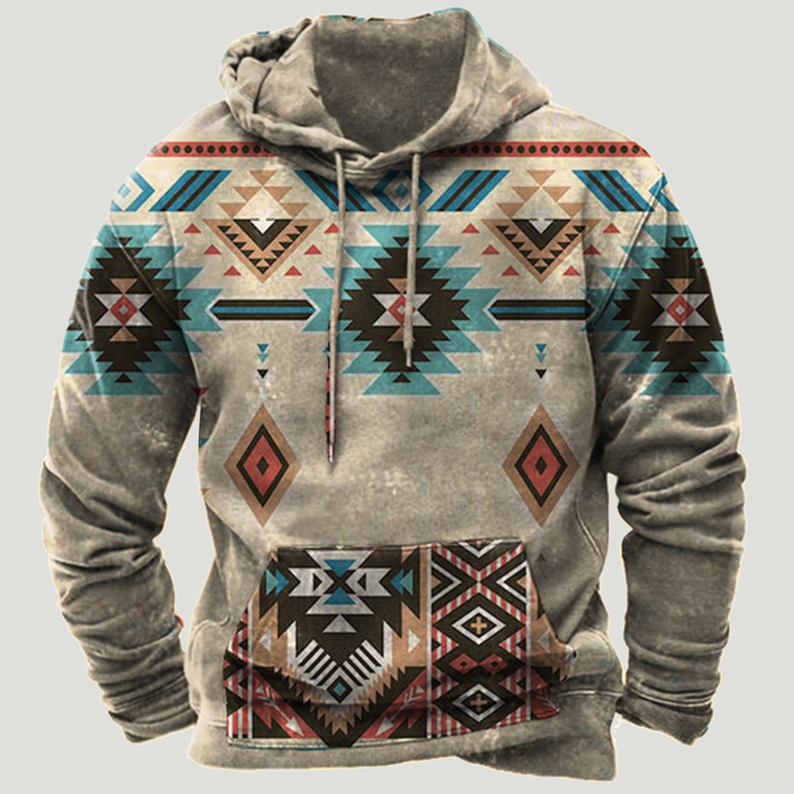 Aztec Hoodies for Men Clearance Sale,2023 Mens Vintage Western Aztec ...