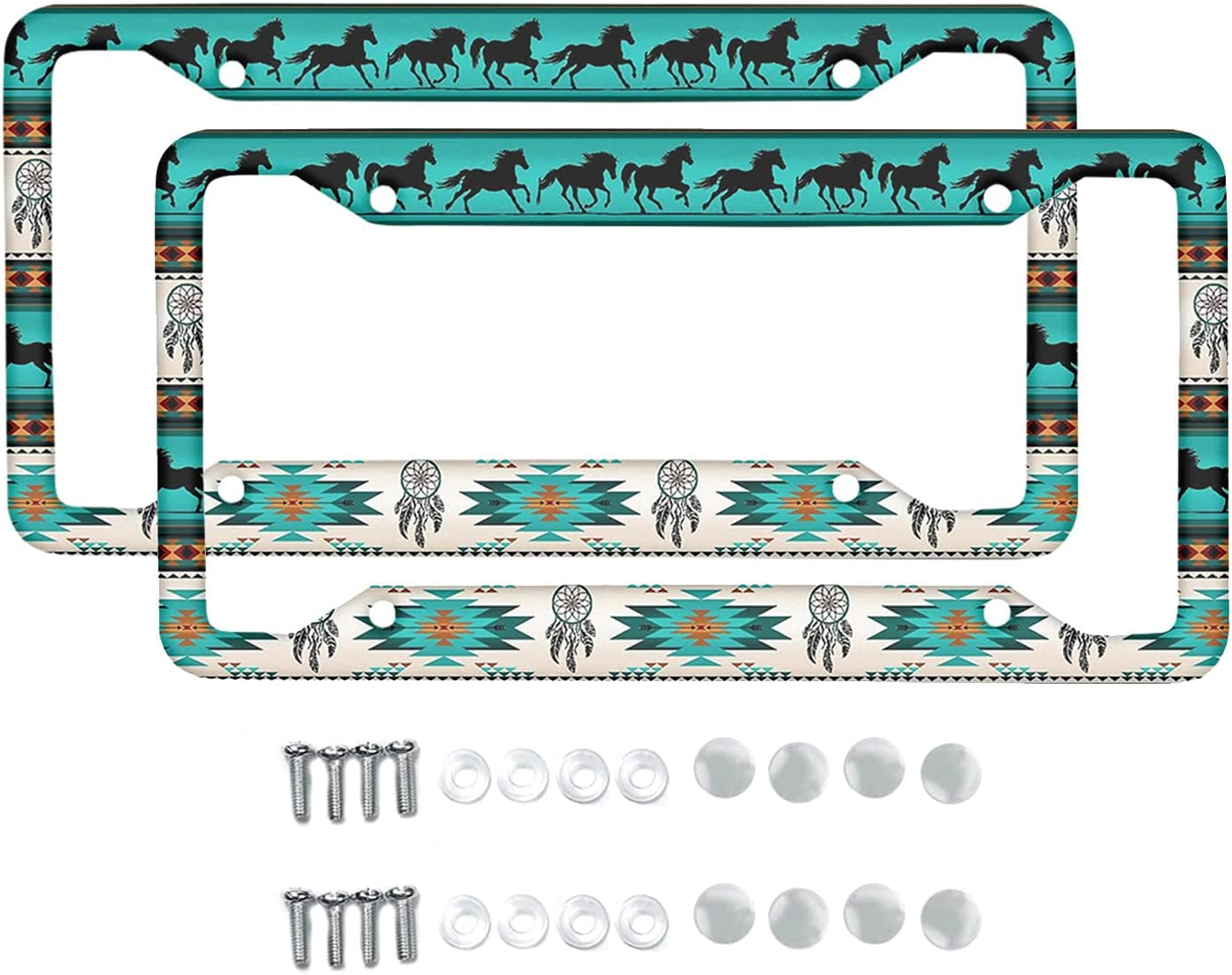 Aztec Horse Print License Plate Frame Pack of 2 License Plate Holder ...