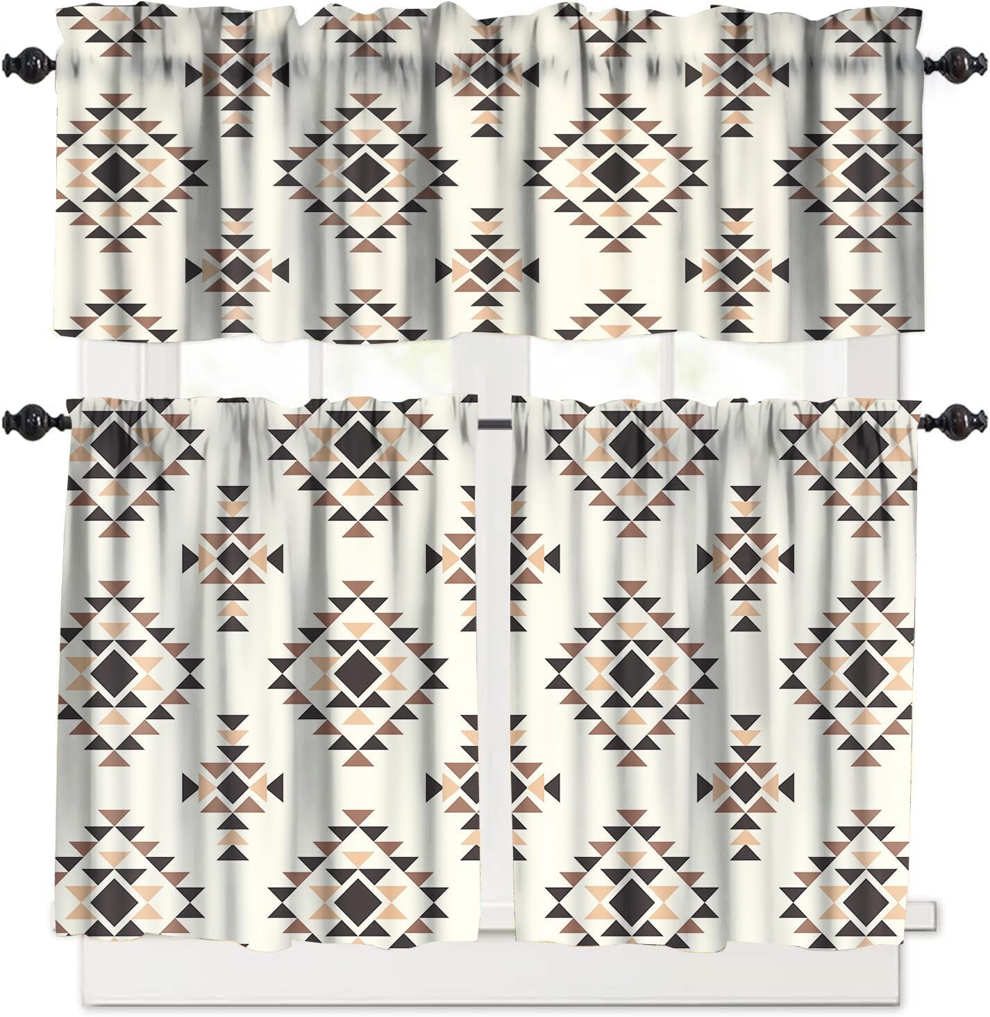 Aztec Kitchen Curtains Sets, Southwestern Native Tribal Valances for ...