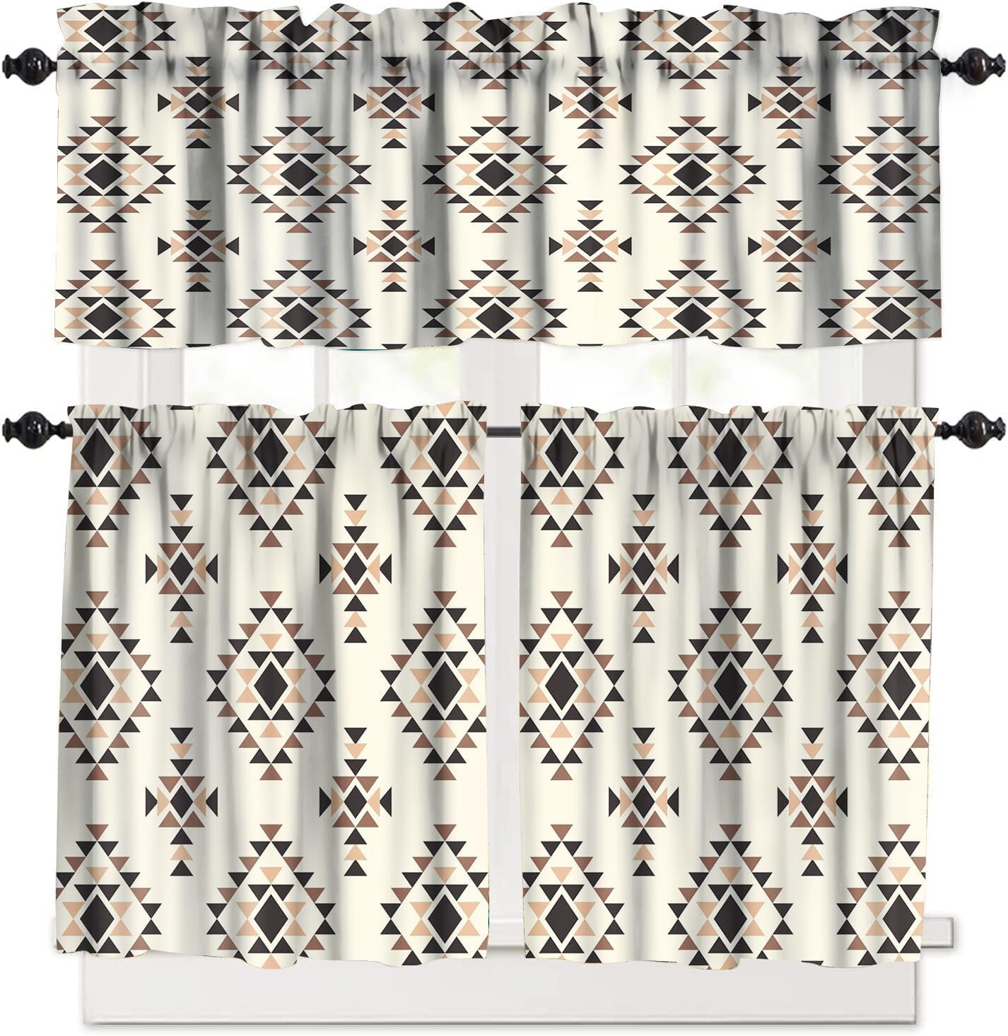 Aztec Kitchen Curtains Sets, Southwestern Native Tribal Valances for ...