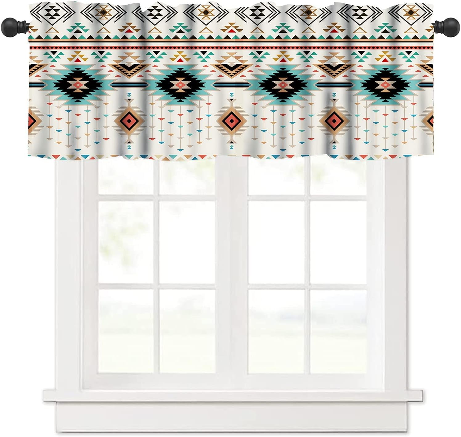 Aztec Kitchen Curtains, Southwestern Native Tribal Valances for Kitchen ...