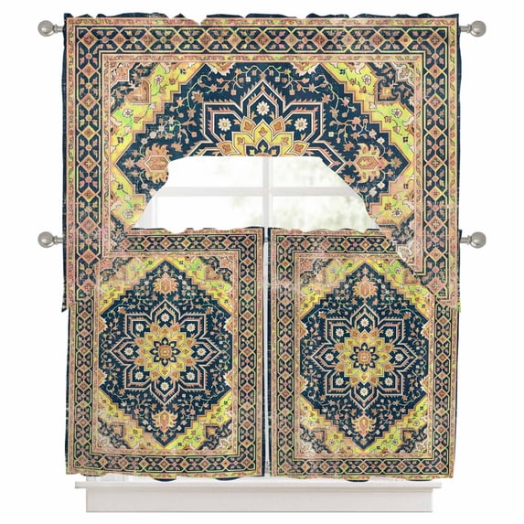 Aztec Kitchen Curtains Swag Valance and Tier Curtains Set 36 Inch ...