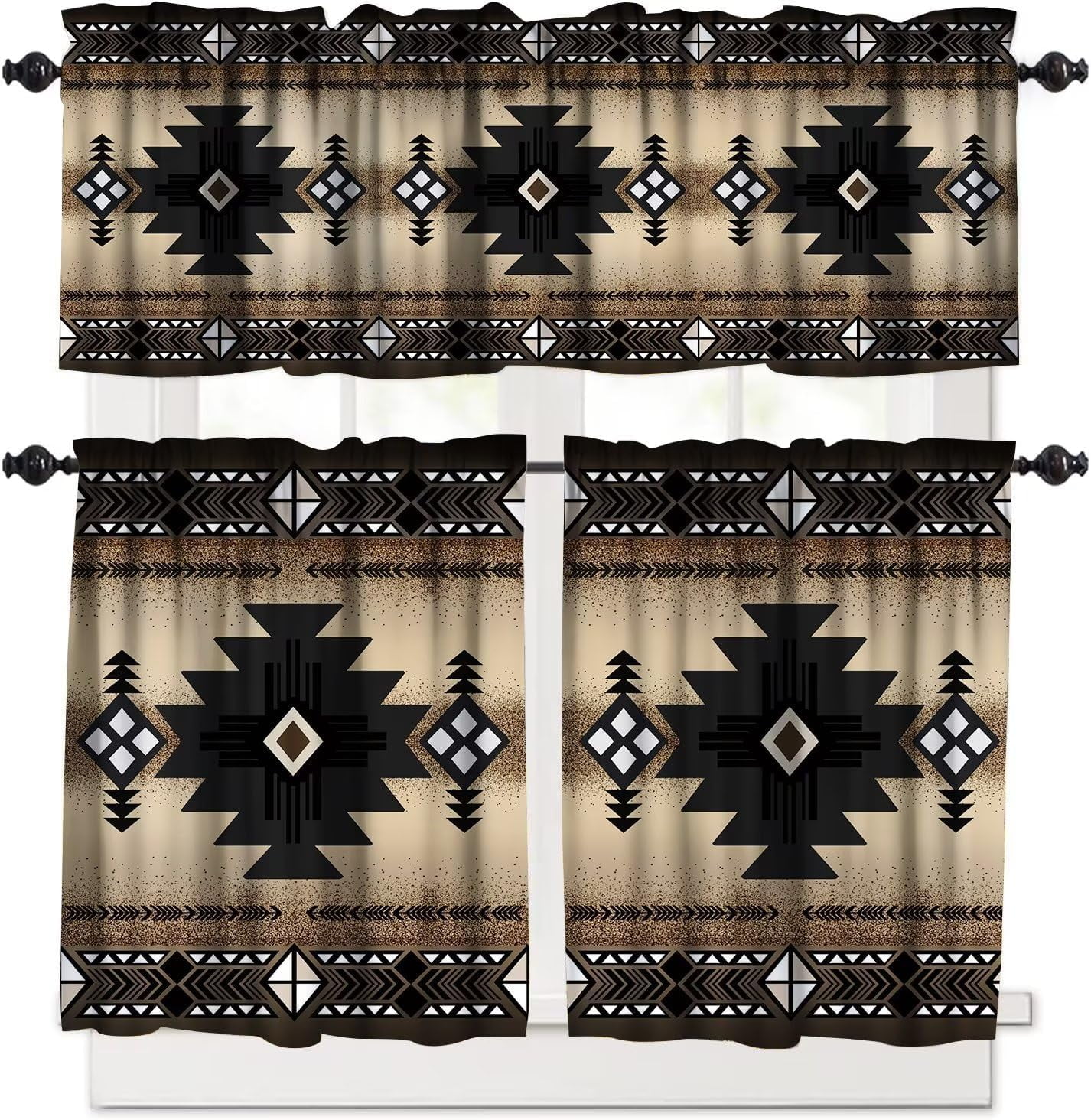 Aztec Kitchen Curtains Tiers and Valance Curtain Sets Southwestern ...