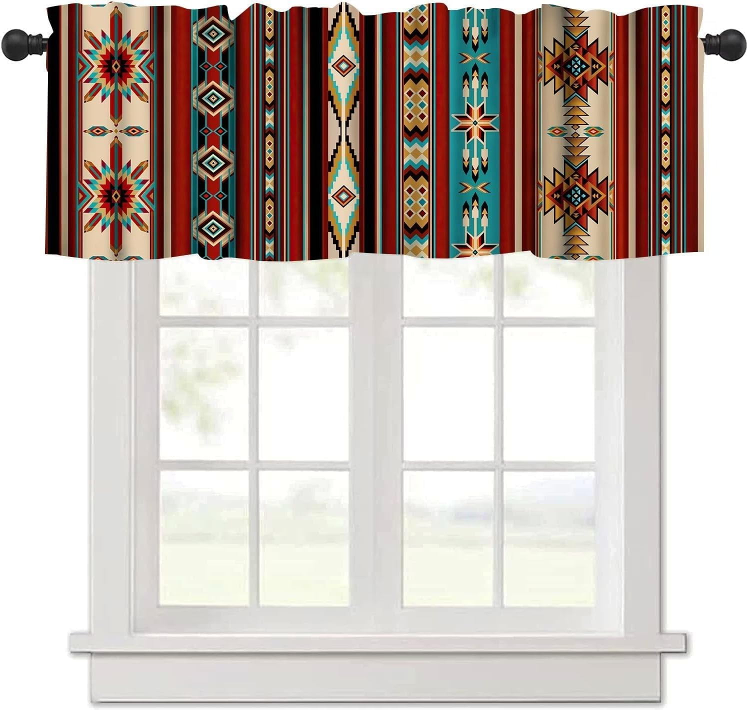 Aztec Kitchen Valances Curtains, Southwestern Native Tribal Valances ...
