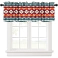 Aztec Kitchen Valances for Windows,Green and Orange Ethnic Tribal Rod ...