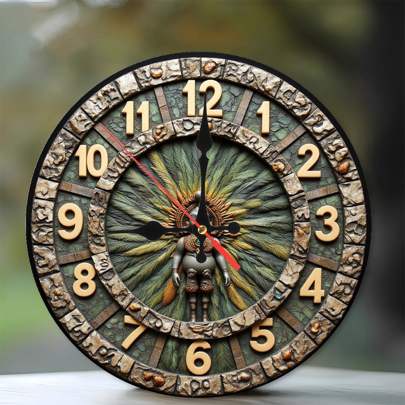 Aztec Mayan God Quetzalcoatl Wall Clock 10-Inch Silent Wooden Wall ...