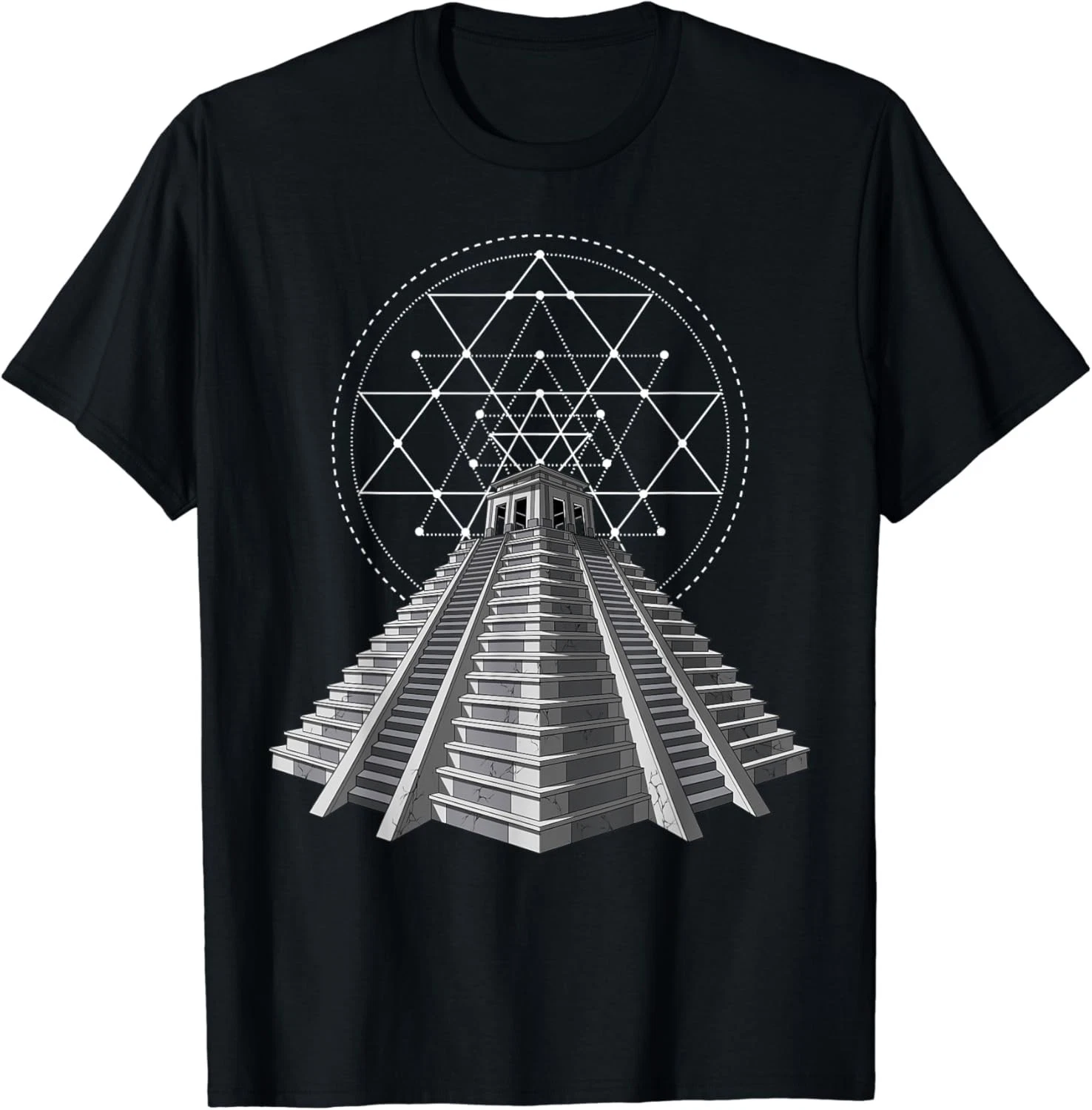 Aztec Mayan Pyramids Ancient Archeology Sacred Geometry T-Shirt | eBay ...