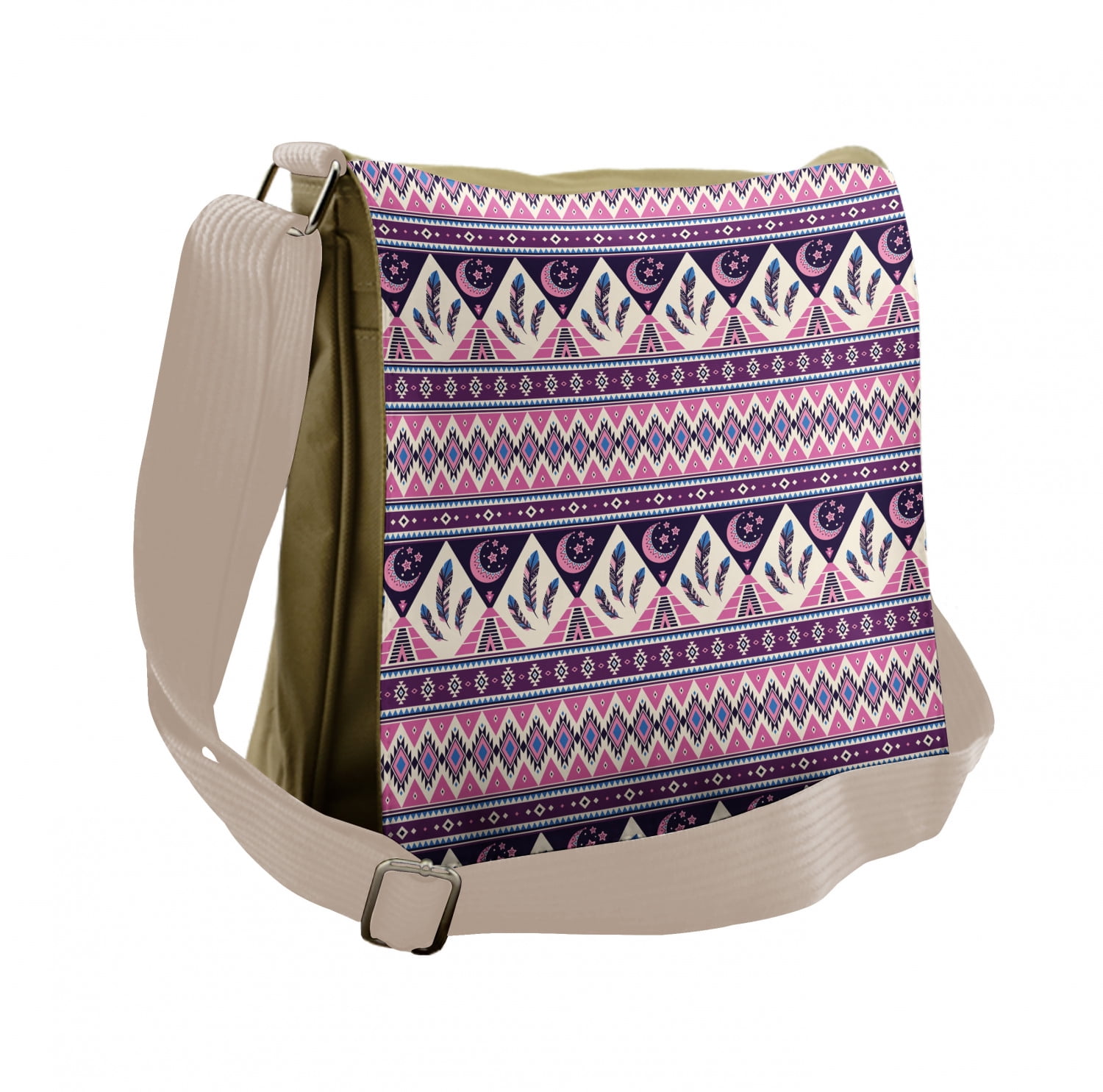 Aztec Messenger Bag, Nordic Nighttime Composition, Unisex Cross-body ...