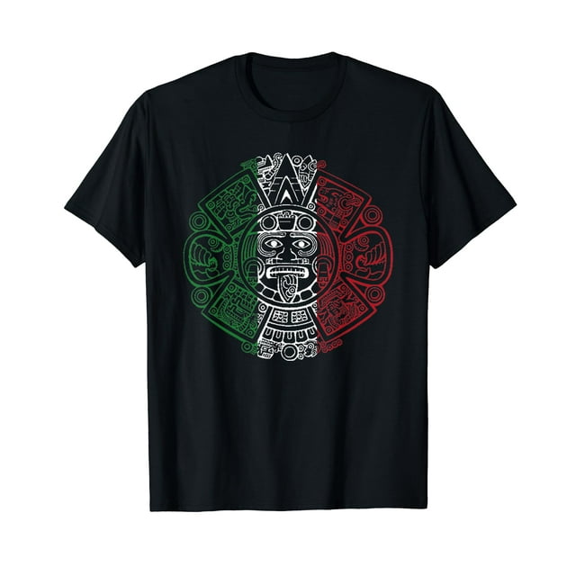 Aztec Mexican Flag Calendar Chicano Art T-Shirt - Walmart.com