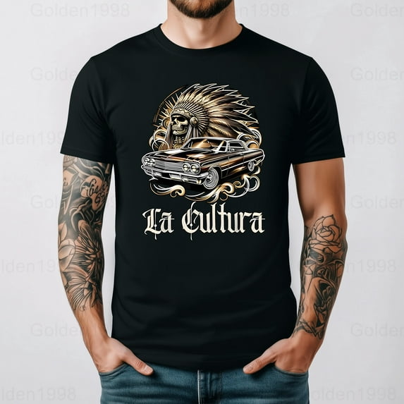 Aztec Mexican Style Lowrider Classic Muscle Car La Cultura Graphic Tee ...