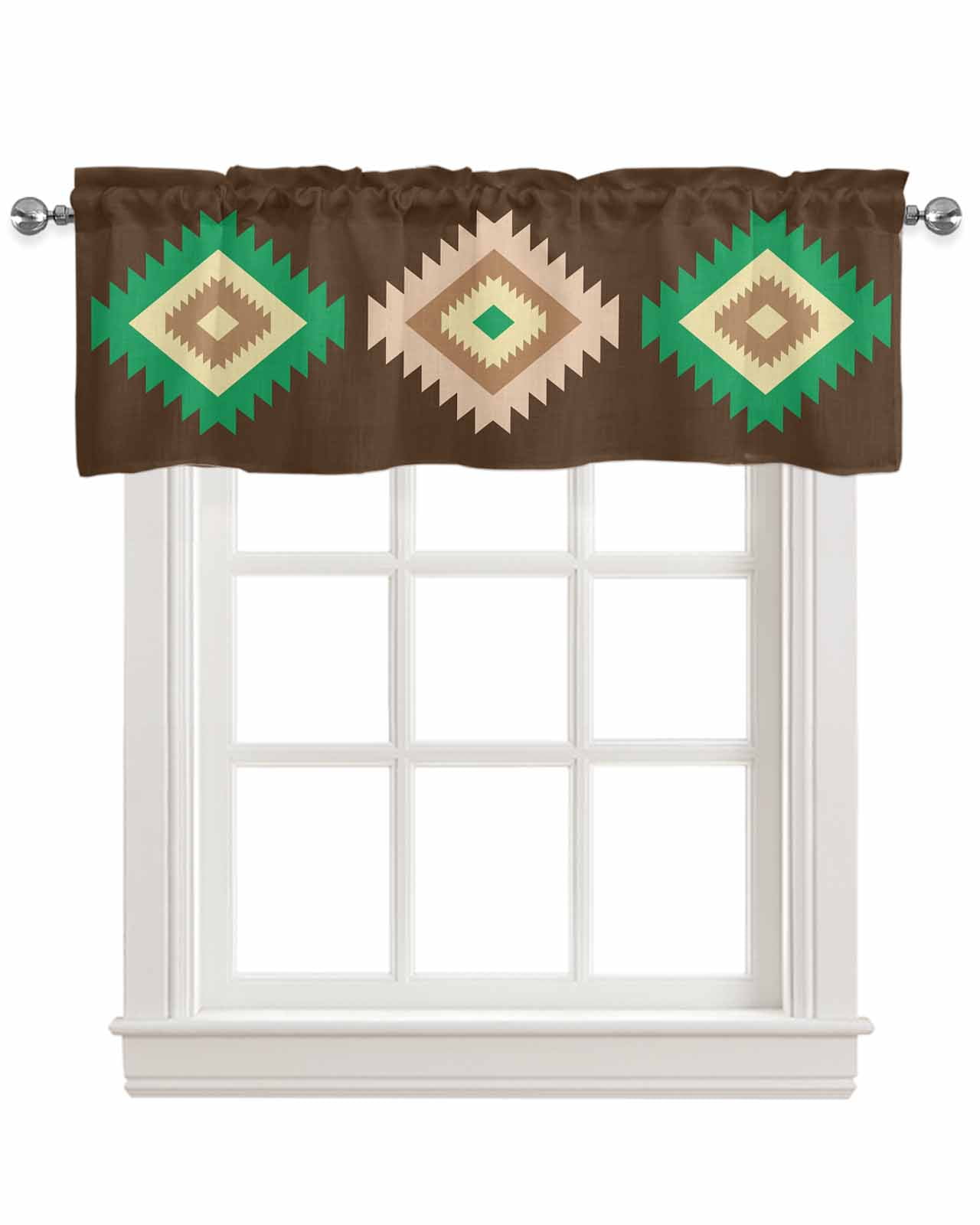 Aztec Moroccan Linen Curtain Valance for Bedroom/Bathroom/Kitchen ...