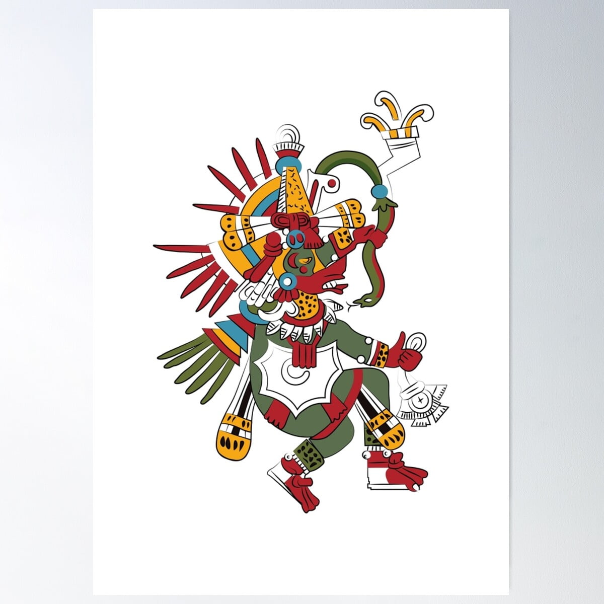 Aztec Mural Art | Illustration Of Quetzalcoatl, God Of Wind And ...