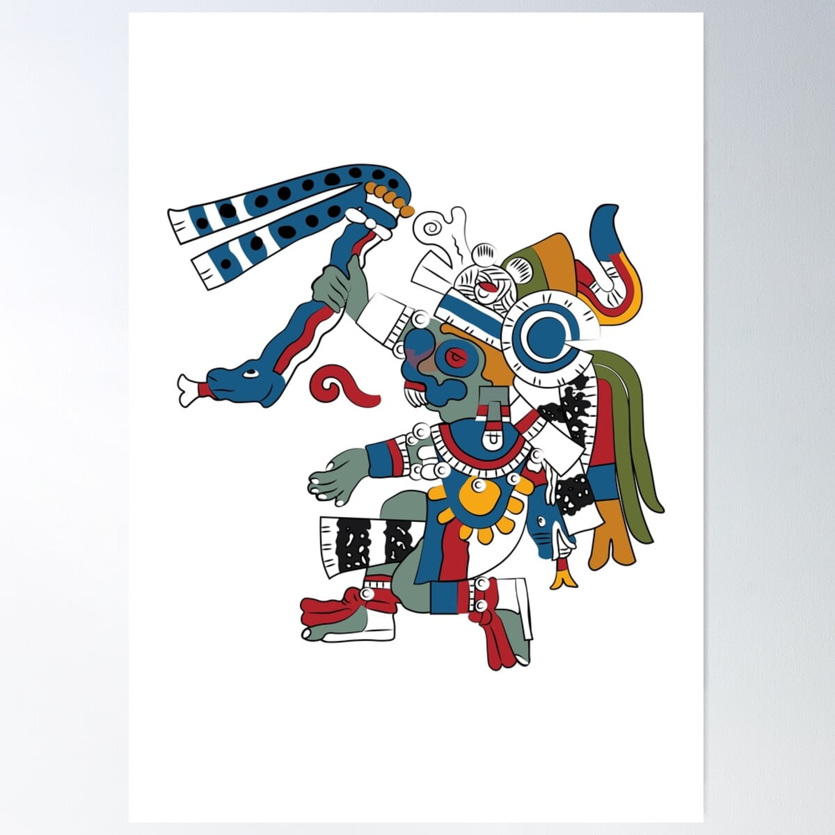 Aztec Mural Art | Illustration Of Tlaloc, God Of Rain And Fertility ...