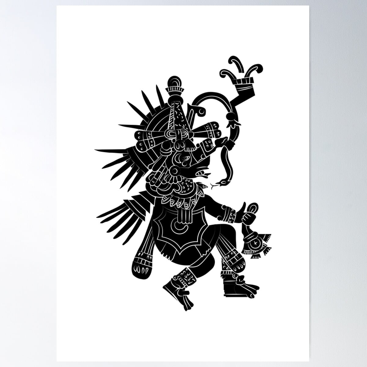 Aztec Mural Art Quetzalcoatl, God Of Wind And Creation Poster Wall Art ...