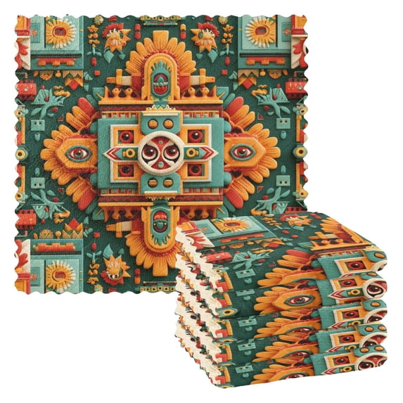 Aztec Mythology Kitchen Cloth Dish Towels for Drying Washing Absorbent ...
