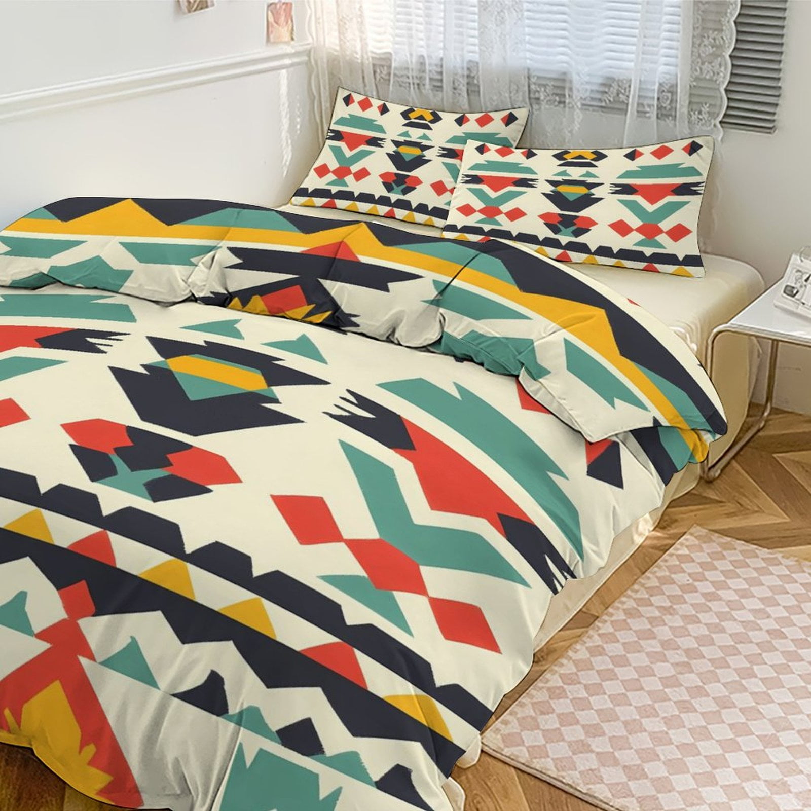 Aztec Pattern Duvet Cover King&Queen Size Soft 3 Pieces Set 1 Duvet ...