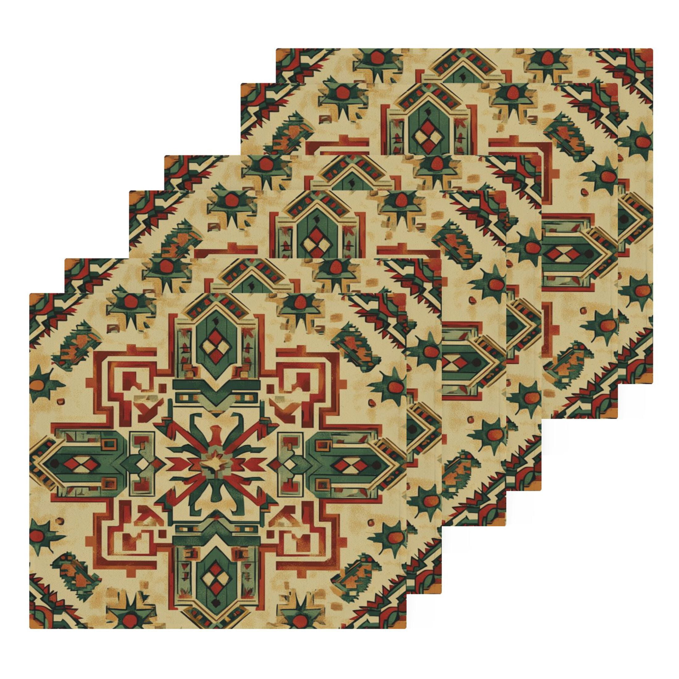Aztec Patterns 100% Cotton Face Towel 12x12in Soft Absorbent Washcloth ...