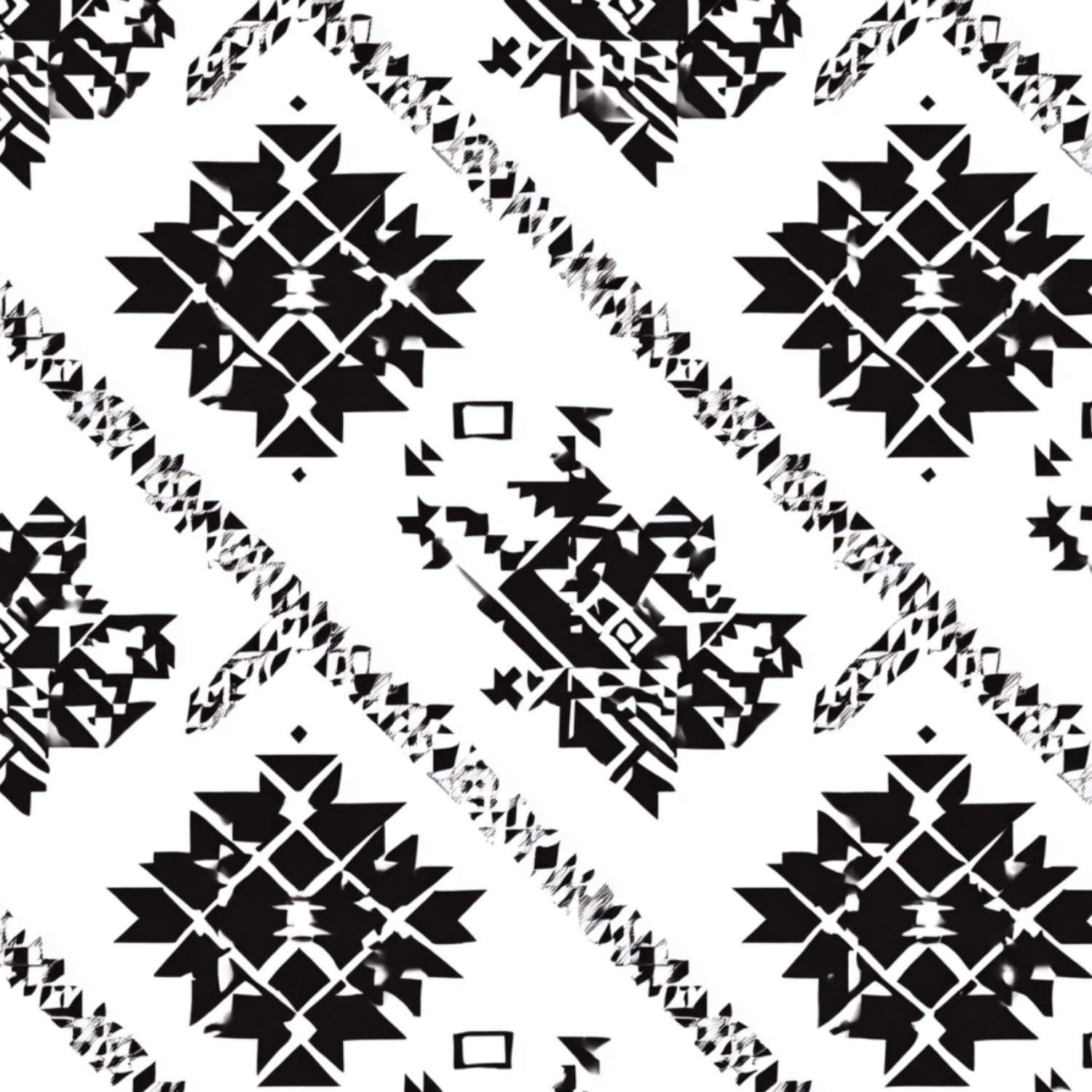 Aztec Peel and Stick Wallpaper Black White Geometric Diamond Zigzag ...