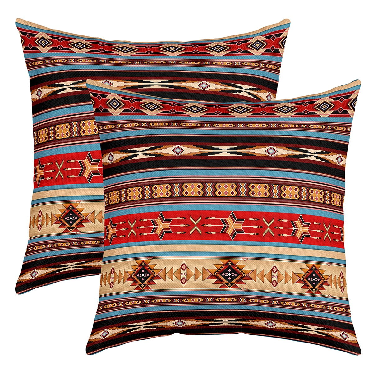 Aztec Pillow Covers 16x16 Inch Set of 2, Tribal Arrow Throw Pillow ...