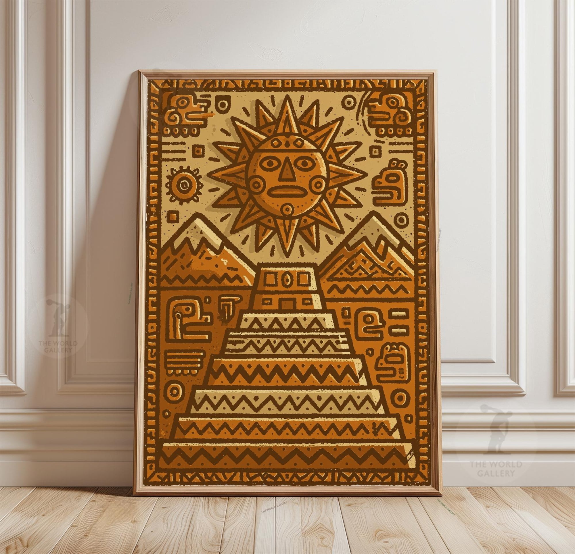 Aztec Pyramid Poster Tribal Sun Wall Art Paper Print 1 - Walmart.com