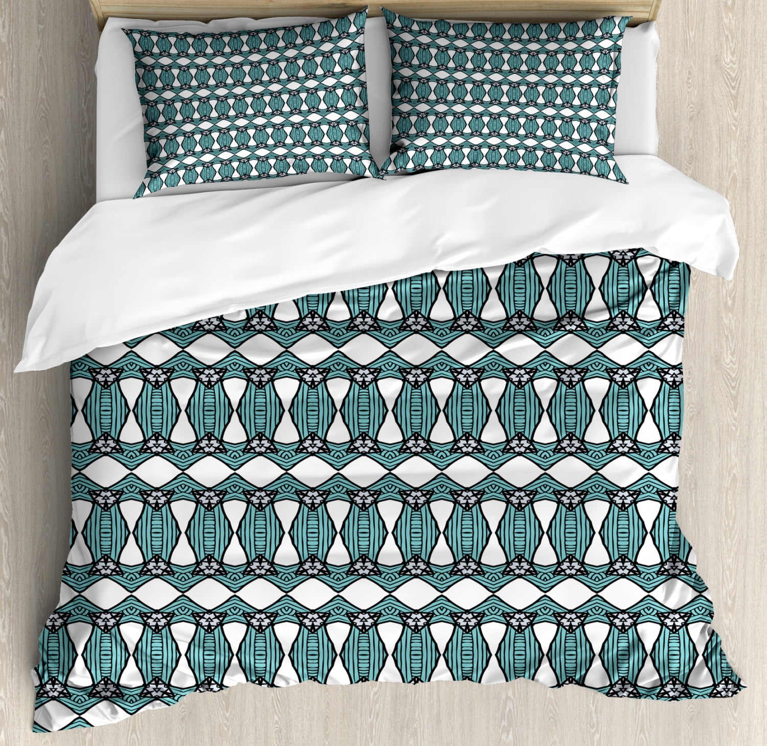 Aztec Queen Size Duvet Cover Set, Retro Traditional Pattern Ethnic ...