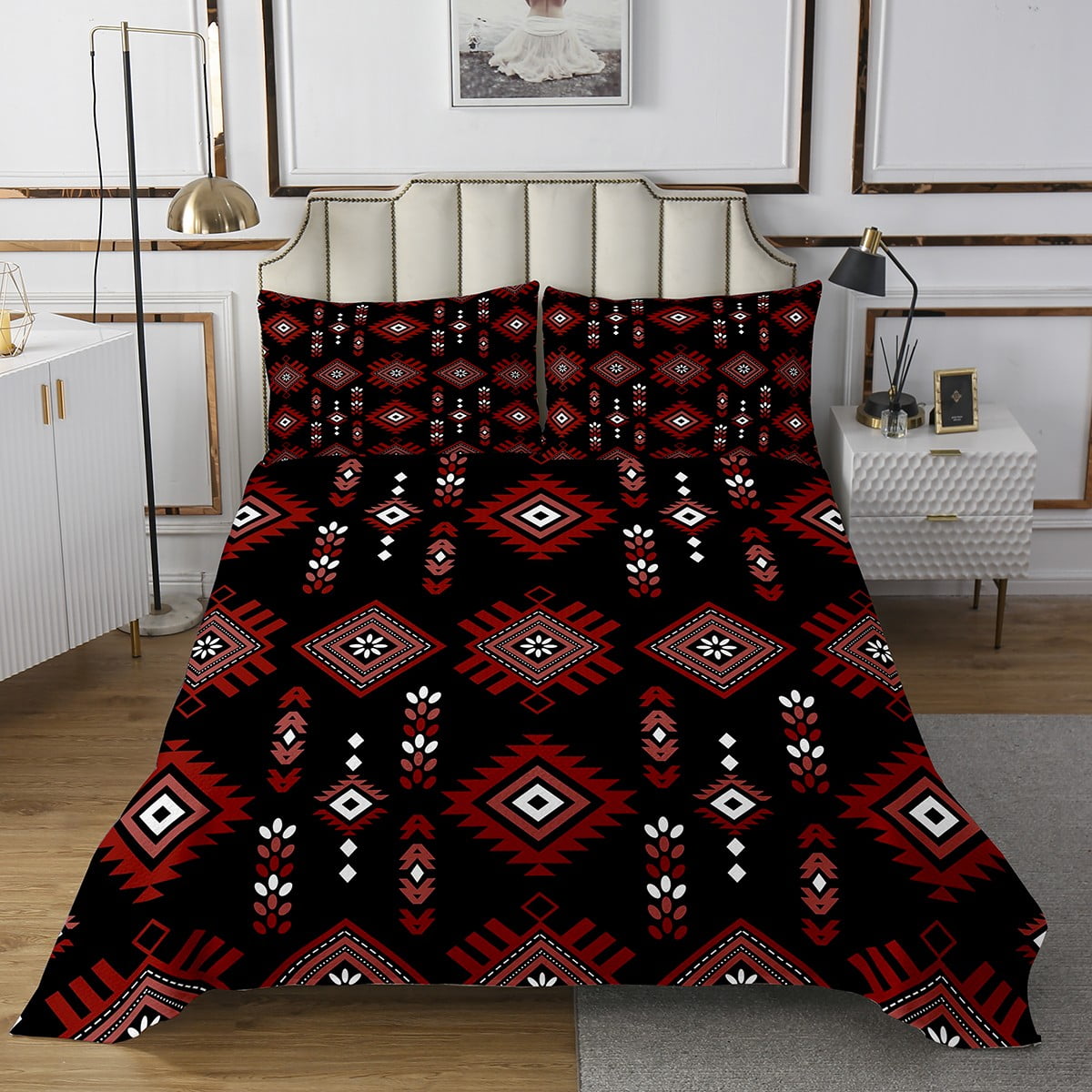 Aztec Quilt Set Queen Geometric Bedspread Set For Teens Young Southwest ...