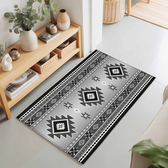Aztec Retro Ethnic Style Rectangle Rug 2'x3' Boho Country Farmhouse ...