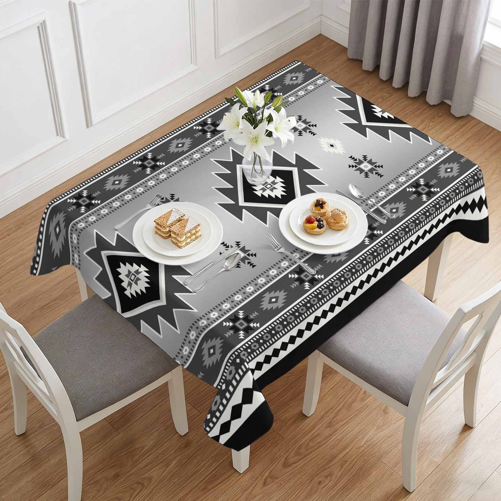 Aztec Retro Ethnic Style Table Cloth 60x84in, Waterproof Rectangle ...
