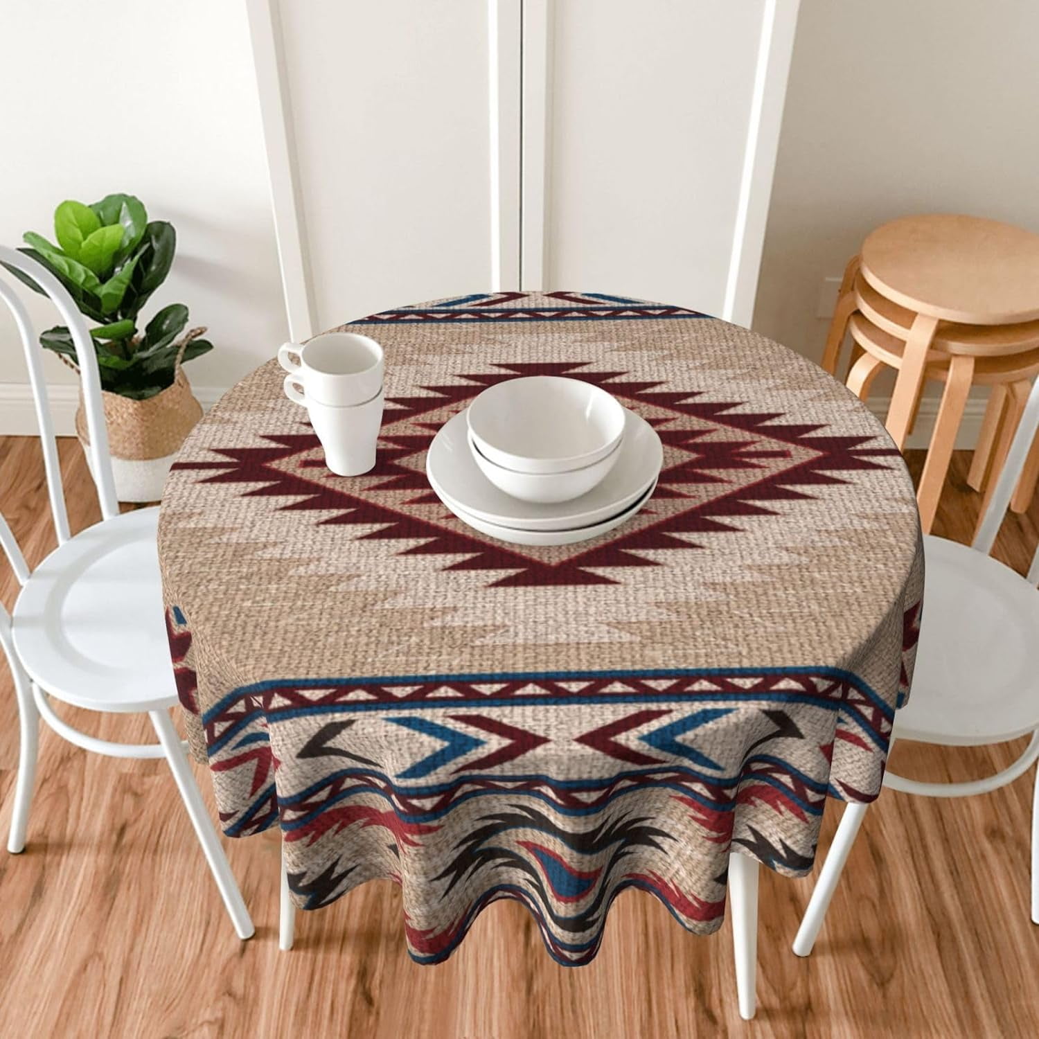 Aztec Round Tablecloth,American Southwest Native Style Aztec Table ...