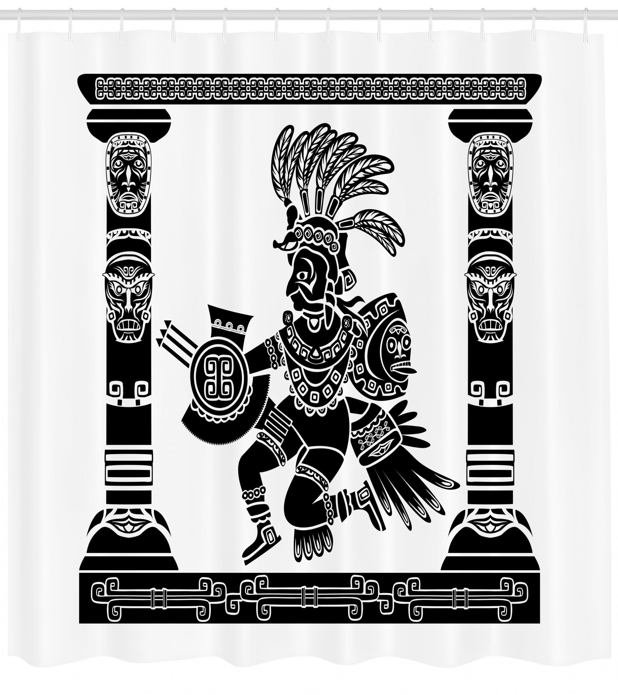 Aztec Shower Curtain, Tribal Deity Quetzalcoatl Maya God of Wind and ...