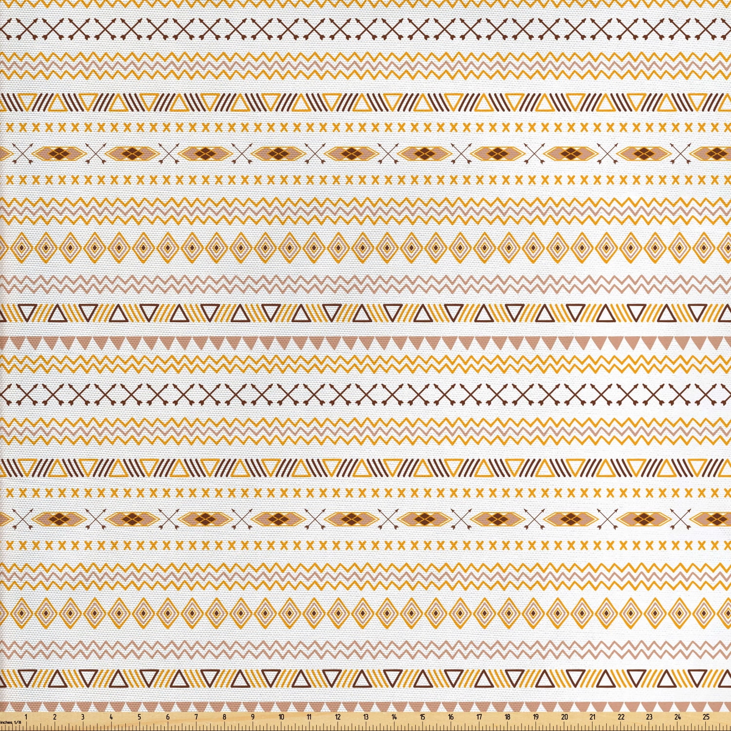Ambesonne Aztec Fabric by the Yard Upholstery, Geometrical Continuous ...