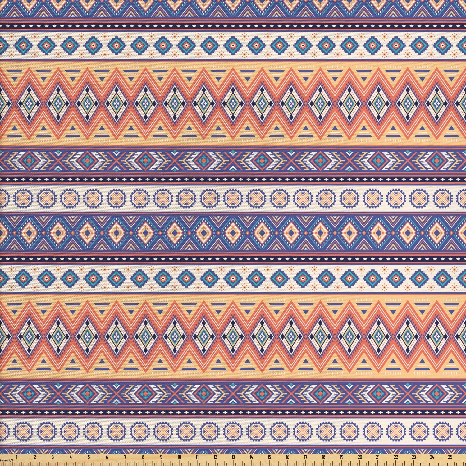 Ambesonne Aztec Fabric by the Yard Upholstery, Mexican Inspired Lines ...