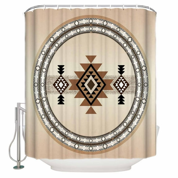 Aztec Southwest Bathroom Shower Curtains with 12 Hooks Polyester ...
