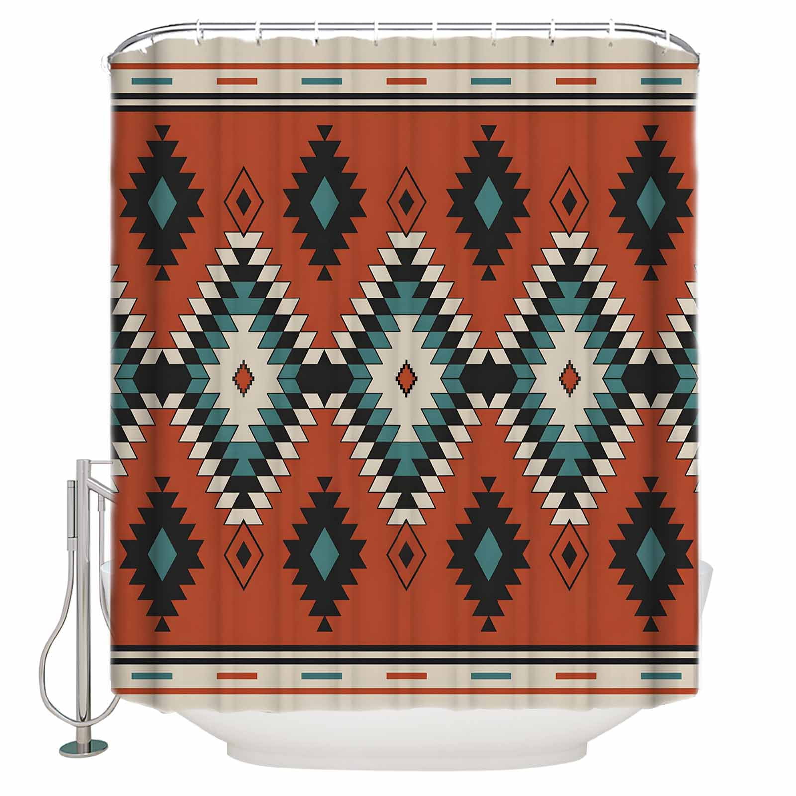 Aztec Southwest Bathroom Shower Curtains with 12 Hooks Polyester ...