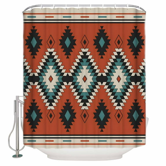 Aztec Southwest Bathroom Shower Curtains with 12 Hooks Polyester ...