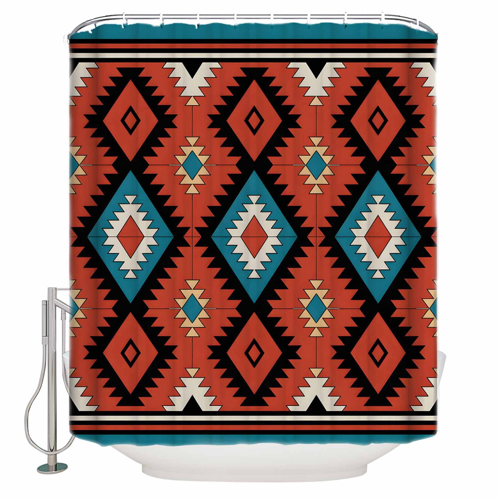 Aztec Southwest Bathroom Shower Curtains with 12 Hooks Polyester ...