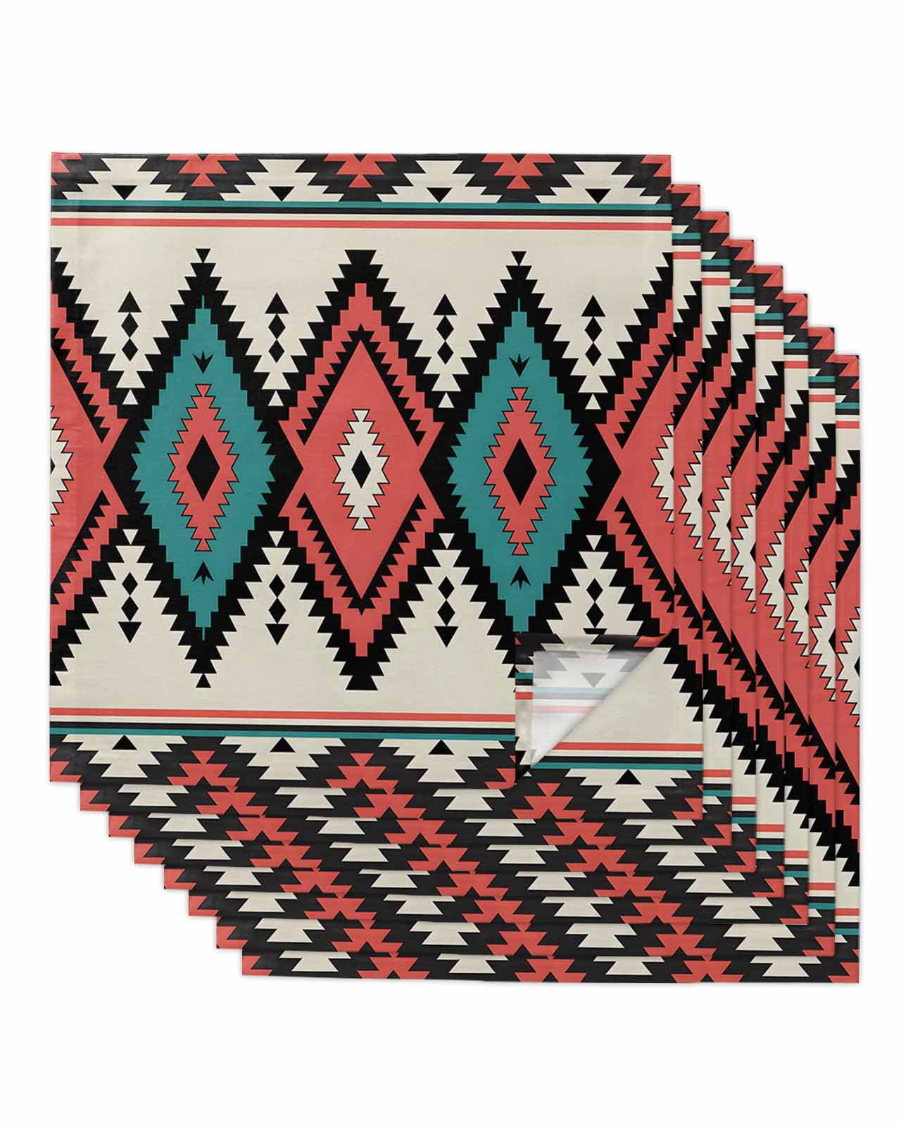 Aztec Southwest Cloth Napkins Set of 8 Reusable Dinner Napkins ...