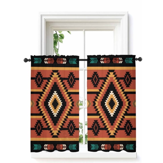 Aztec Southwest Curtains 45 Inch Length, Sheer Curtains for Bedroom ...