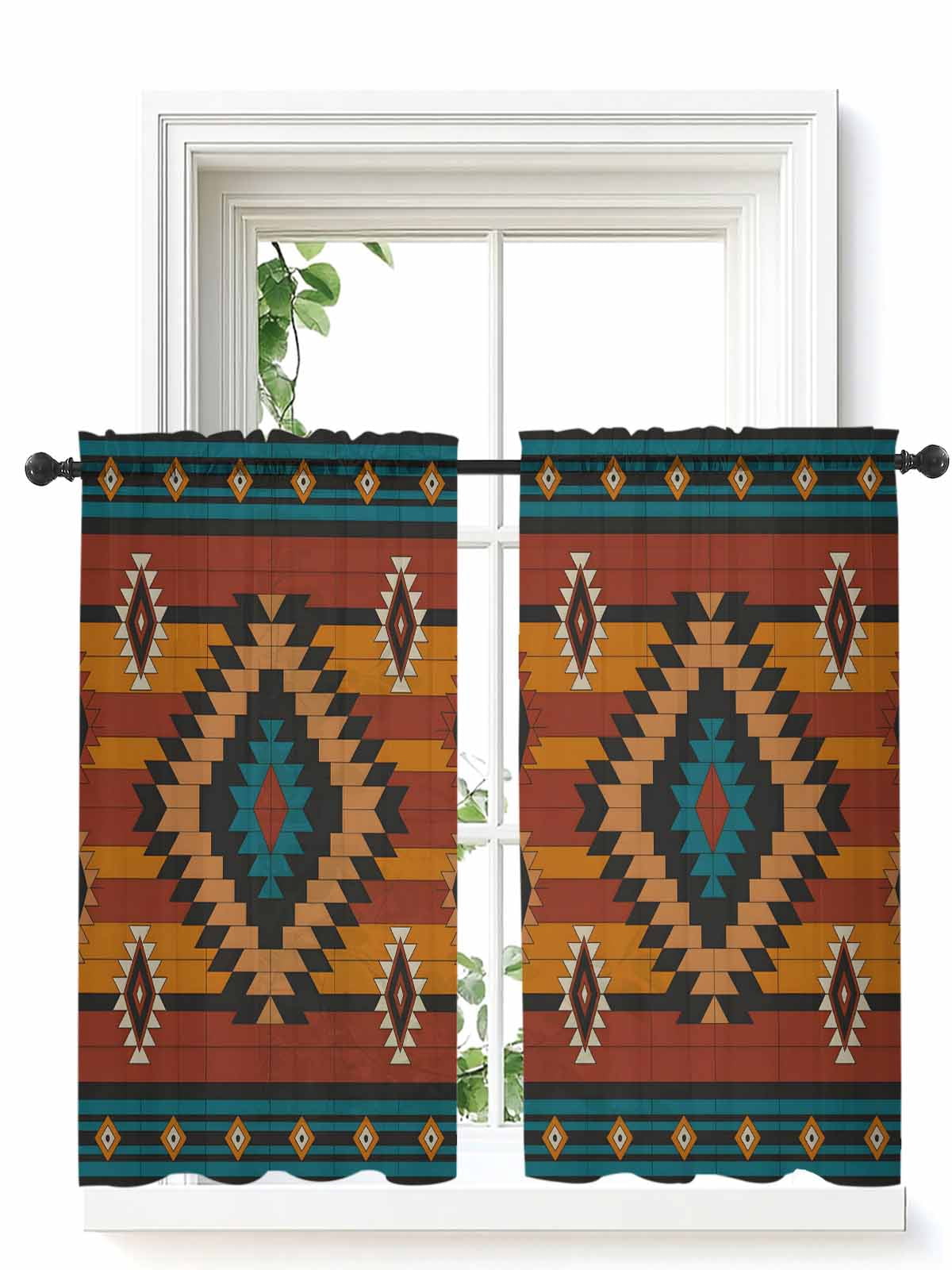 Aztec Southwest Curtains 54 Inch Length, Sheer Curtains for Bedroom ...