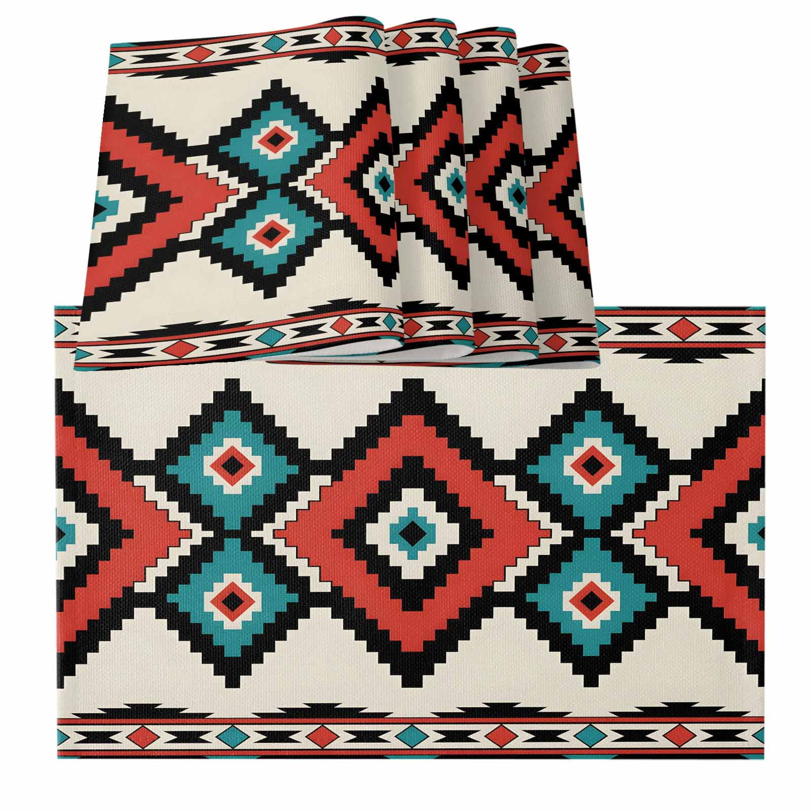 Aztec Southwest Placemats for Dinning Table Set of 4, Tribes Vintage ...