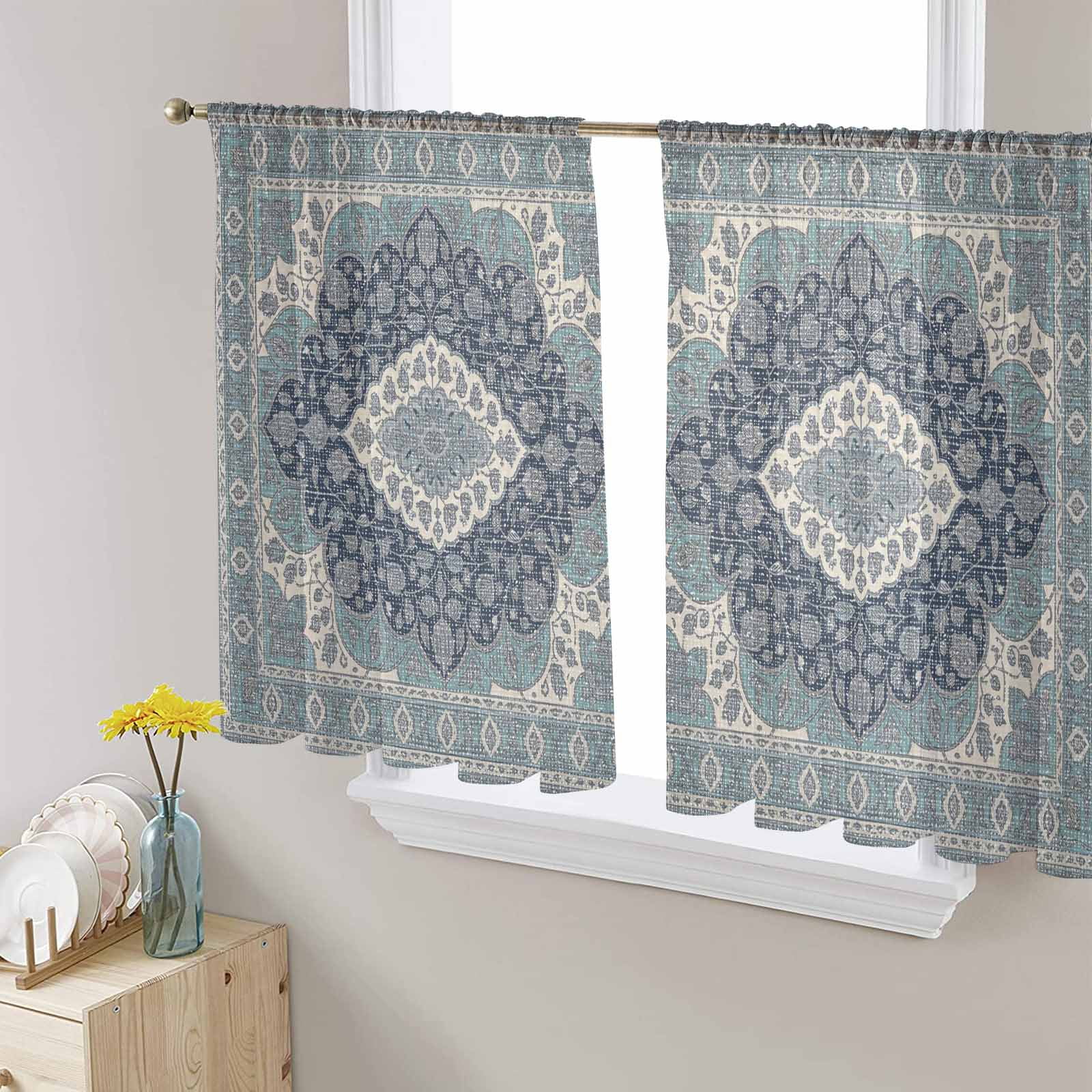 Aztec Southwest Sheer Curtains 54 Inches Length 2 Panels Set, Window ...