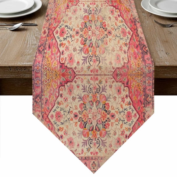 Aztec Southwest Table Runner Linen Burlap Table Runner 60 Inches Long ...